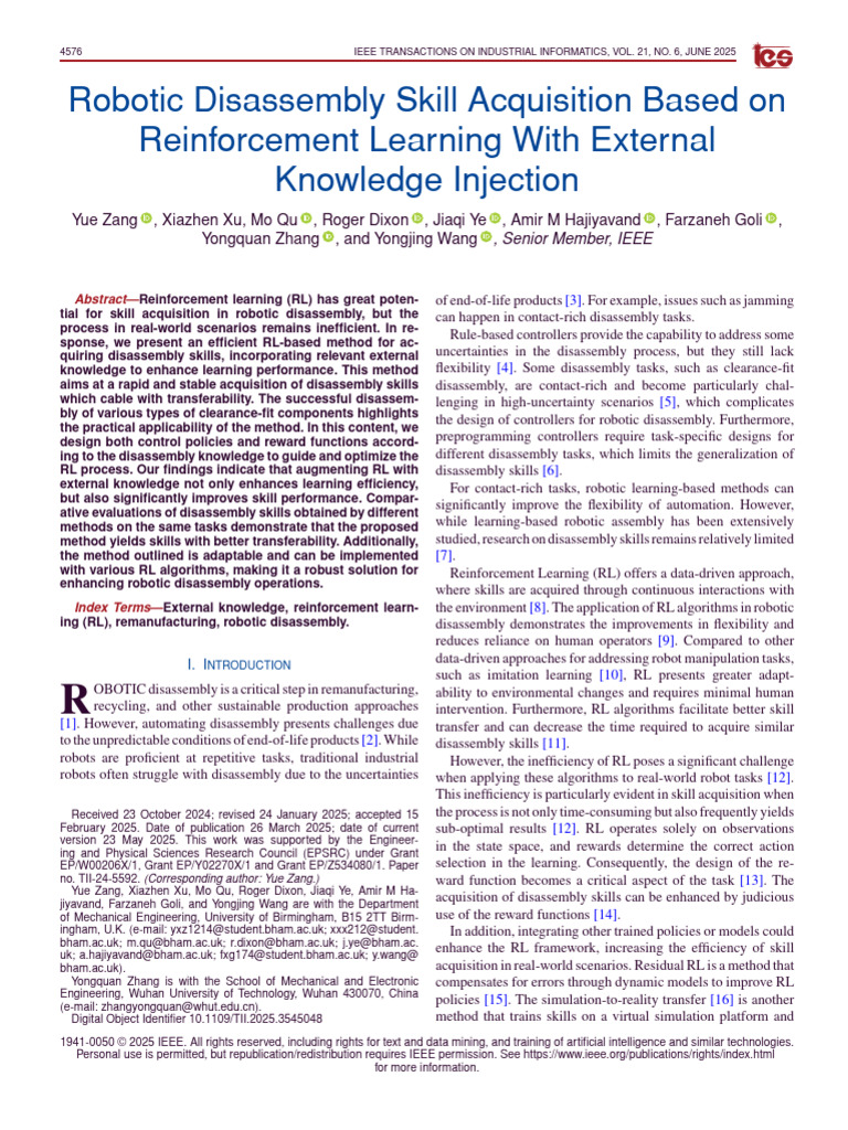 Efficient Robotic Disassembly via RL | PDF | Robotics
