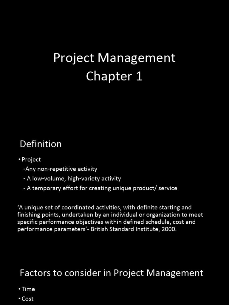 Project Management Chapter-1 | PDF | Project Management | Business