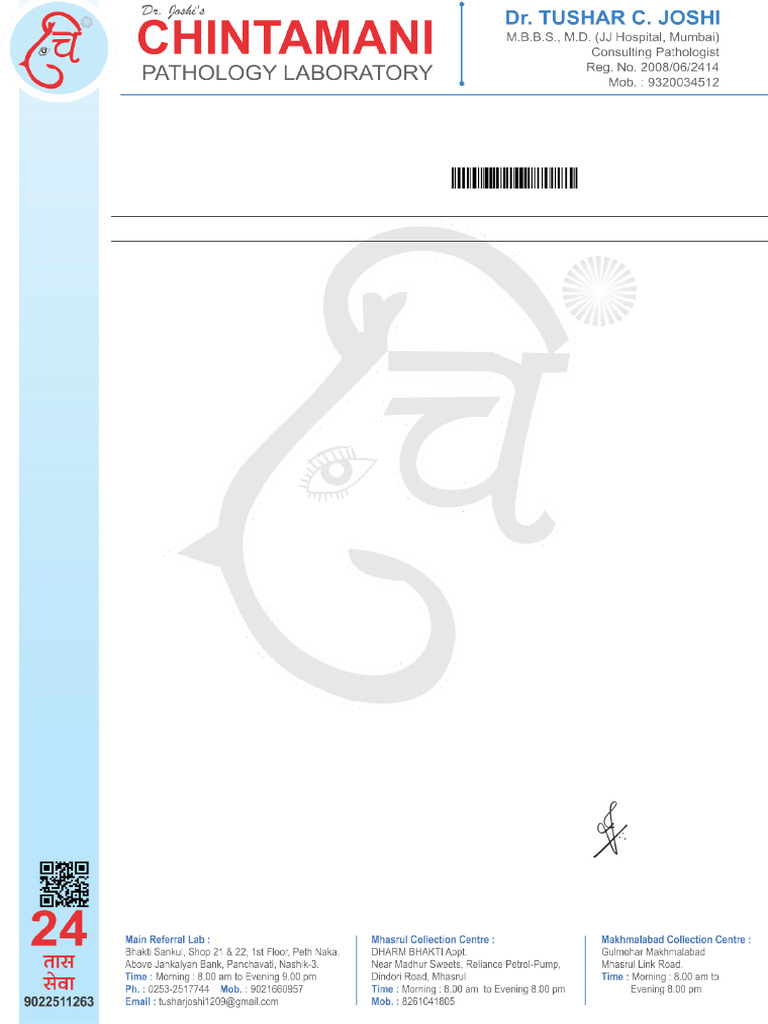 Report of Blood Test | PDF