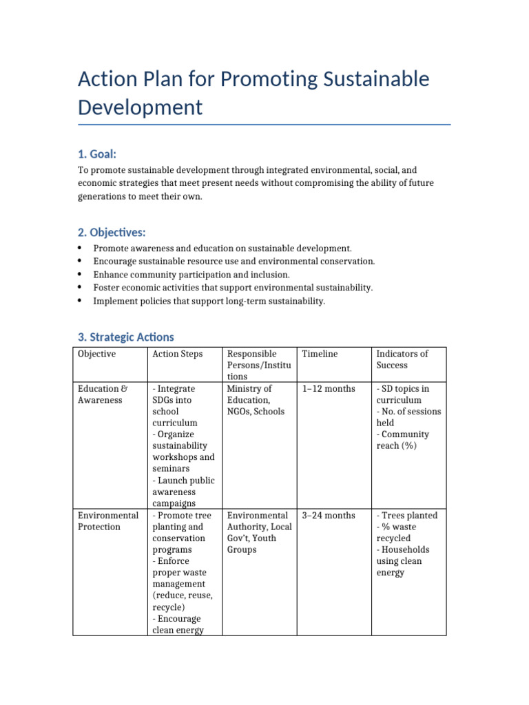 Sustainable_Development_Action_Plan | PDF | Sustainability ...