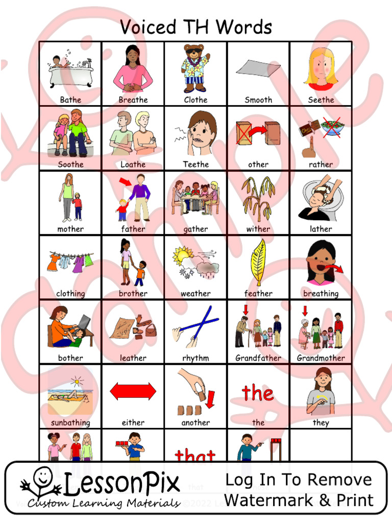 Voiced+TH+Words Material 18474211 | PDF