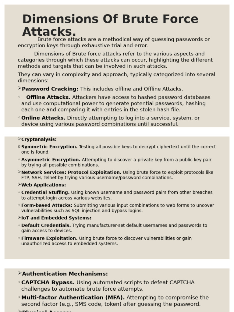 Dimensions of Brute Force Attacks | PDF | Password | Key (Cryptography)