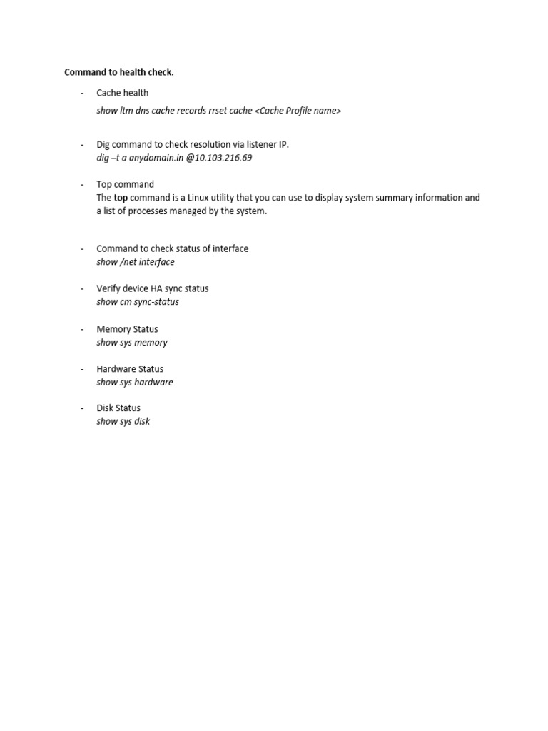 Linux Server Health Check Commands | PDF