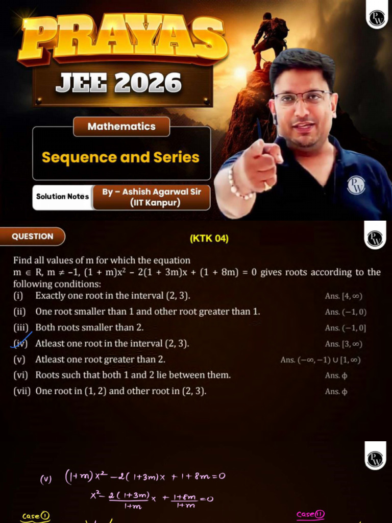 Sequence and Series Solution Notes | PDF