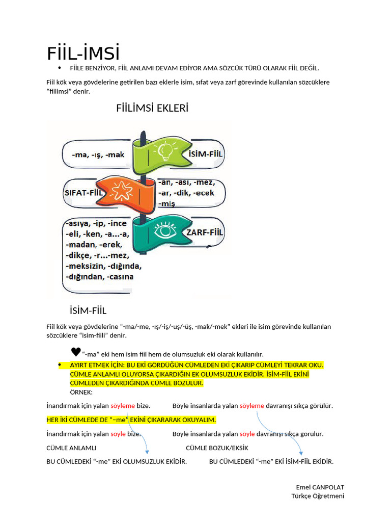 Fiil-İmsi: Fiilimsi Ekleri | PDF