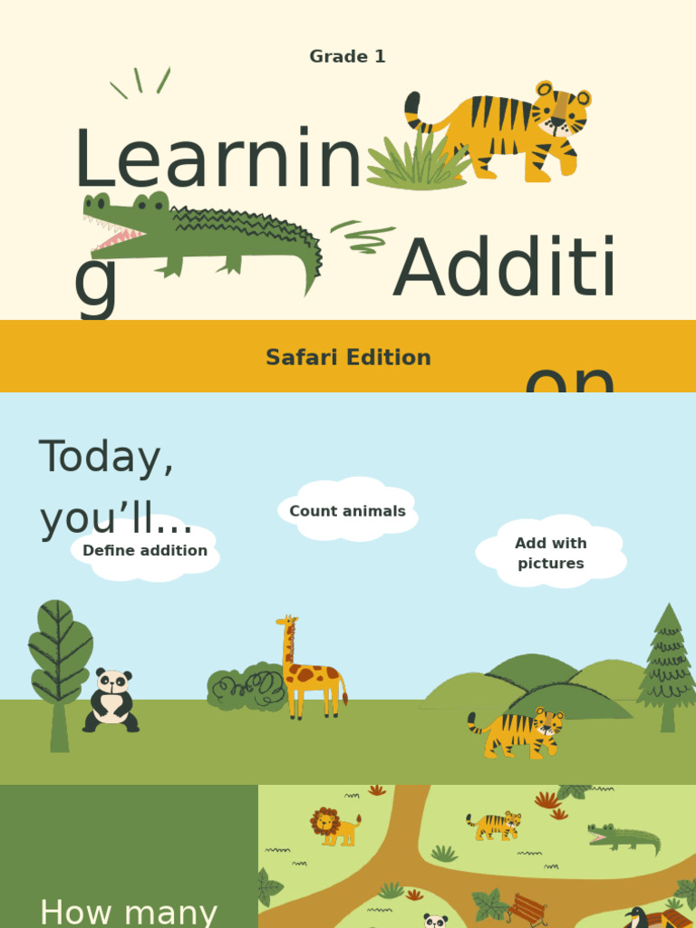 Safari Adventure: Grade 1 Addition | PDF
