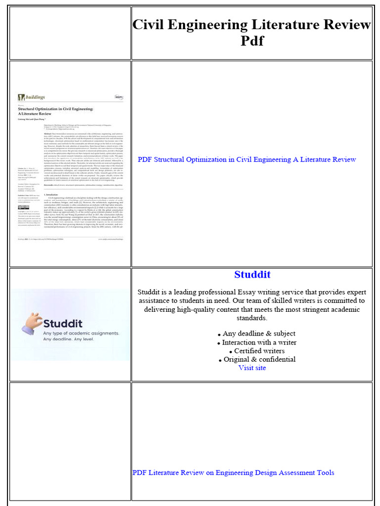 Civil Engineering Literature Review PDF | PDF | Mathematical ...
