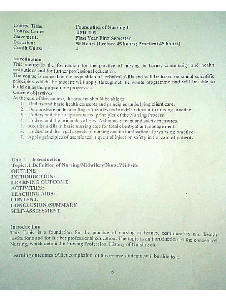 F NURSING Lecture Note | PDF