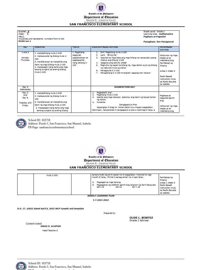 WLP-QUARTER 4 Week 4 Mathematics | PDF