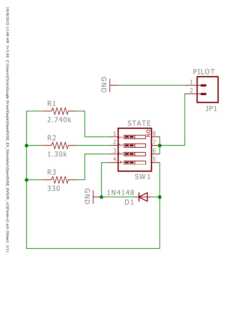 OpenEVSE EV Simulator Schematic | PDF