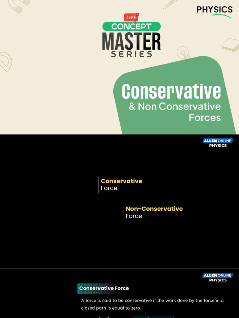 Distinguishing Conservative and Non-Conservative Forces | PDF