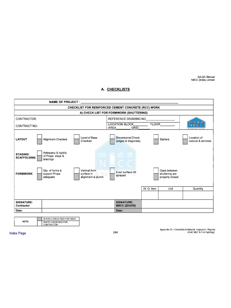 Checklist HSCL NBCC | PDF