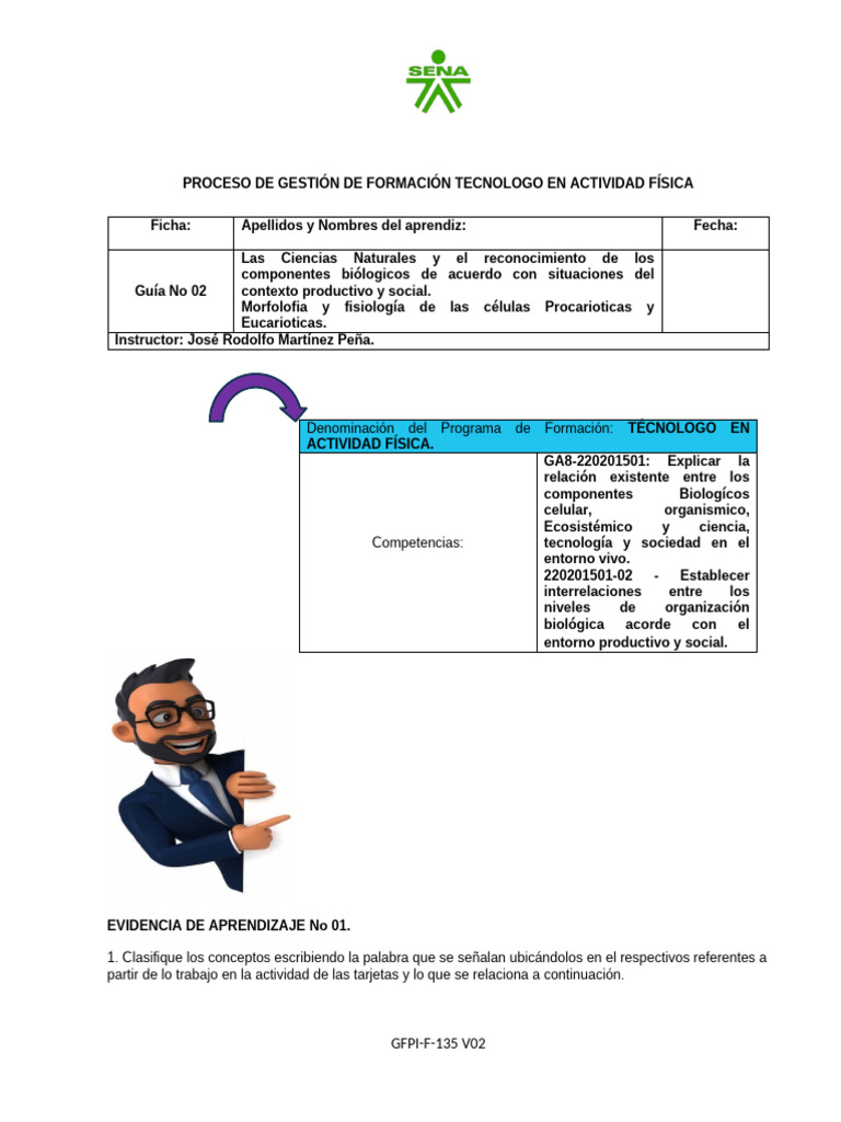 Guia No 02, Componentes Biologicos y Morfo y Fisio 2025 | PDF ...