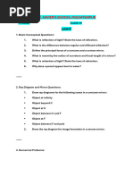 Light Reflection and Refraction Worksheet | PDF | Mirror | Applied And ...