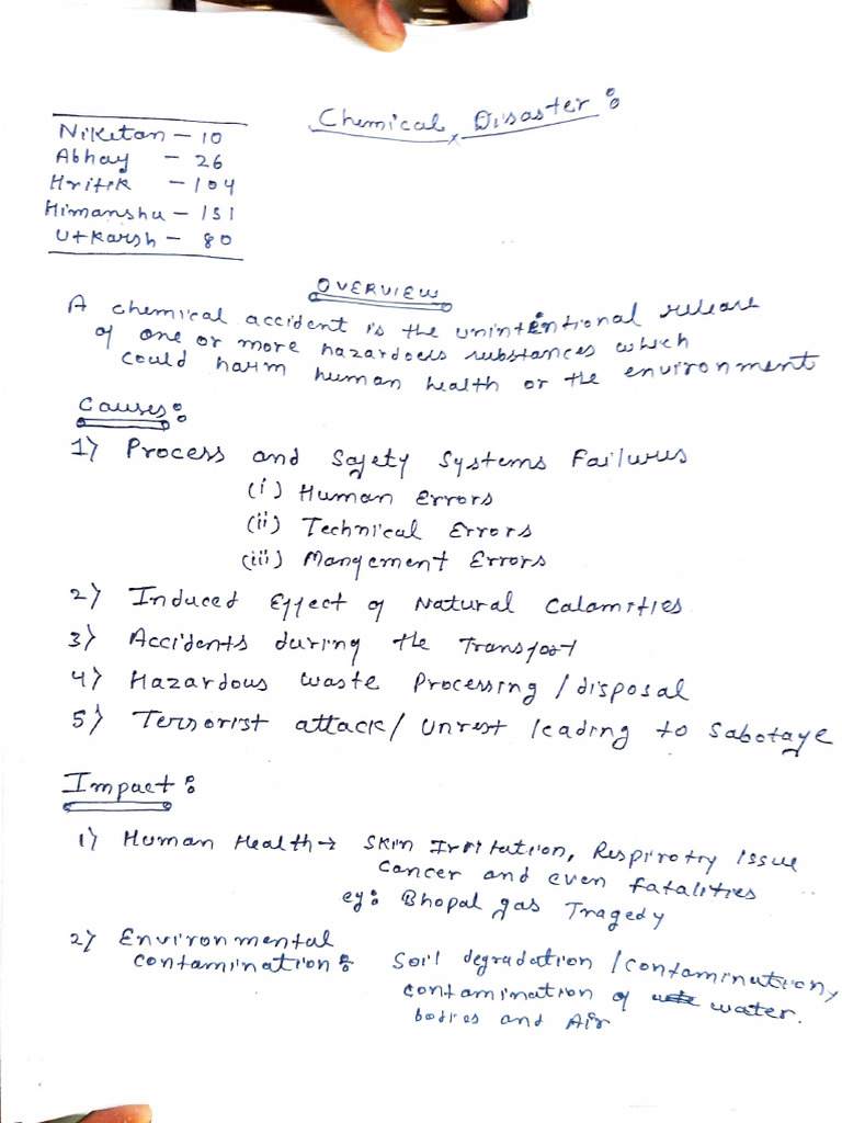 DRR - Chemical Disasters | PDF