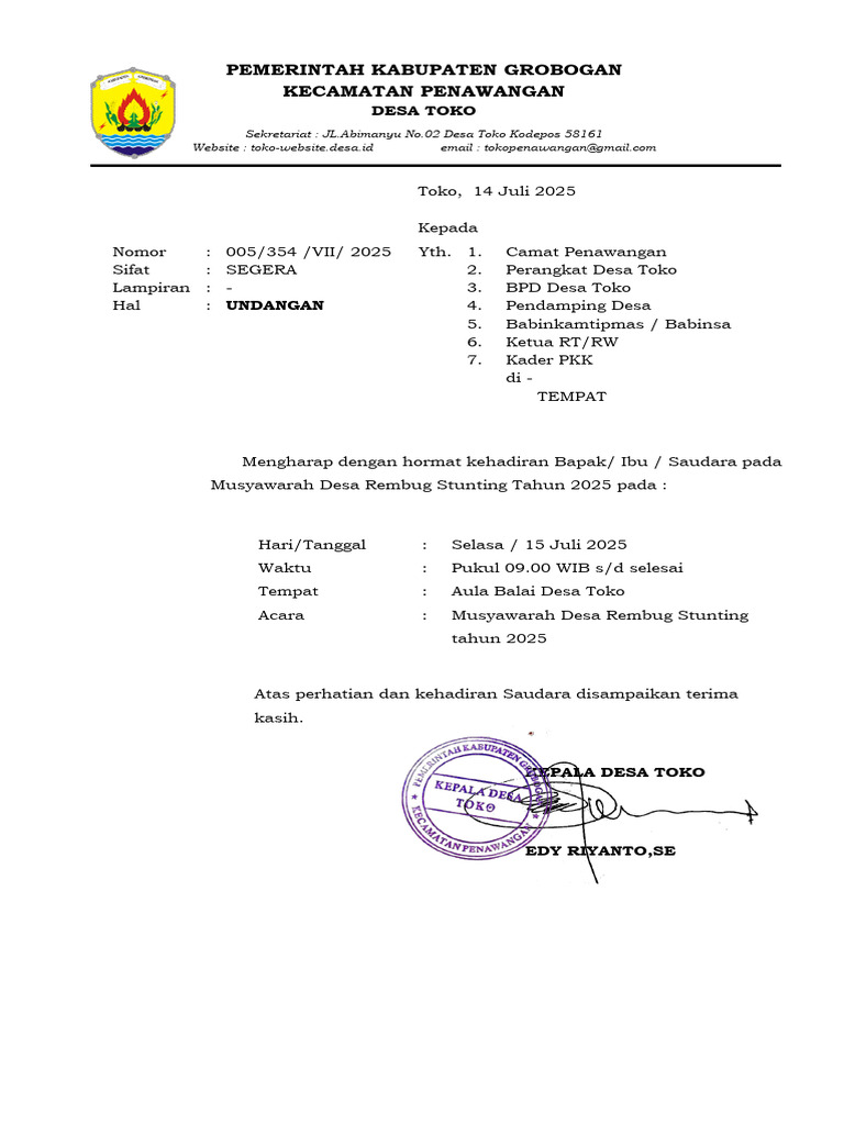 Surat Undangan BPD | PDF