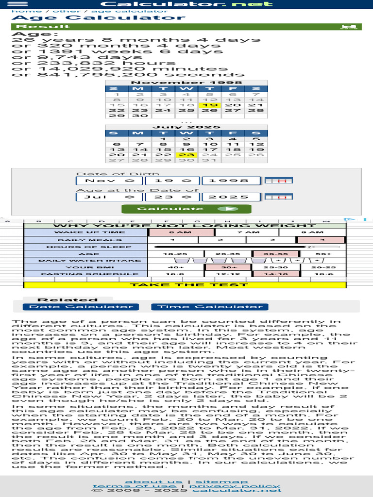 Age Calculation Across Cultures | PDF