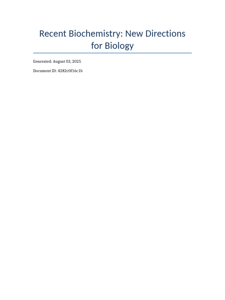 20 Biology Biochemistry Research Paper | PDF | Methodology ...