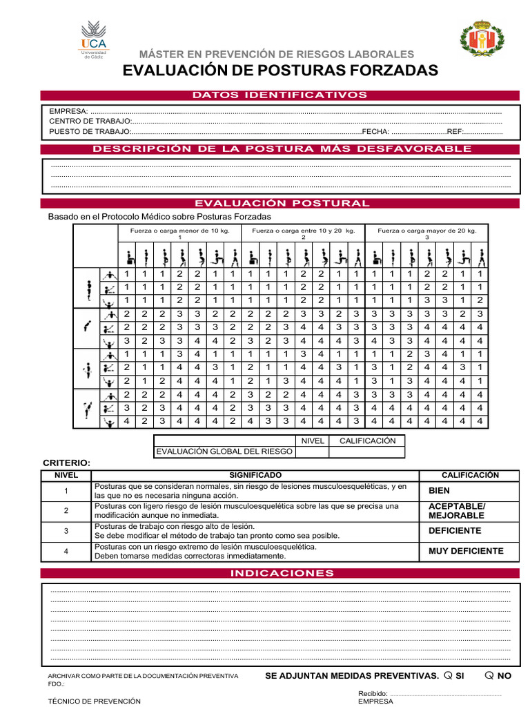 FICHA1-POSTURAS FORZADAS | PDF