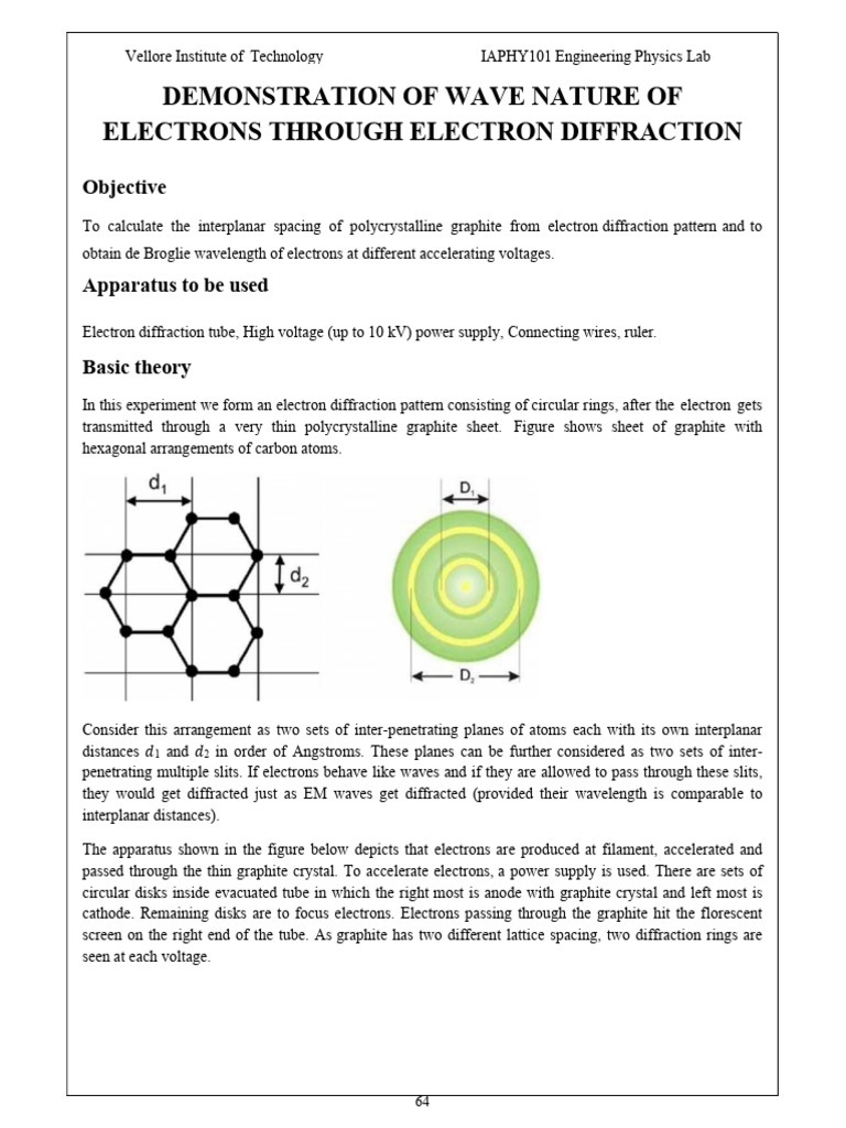 Electron Diffraction in Physics Lab | PDF | Diffraction | Electron