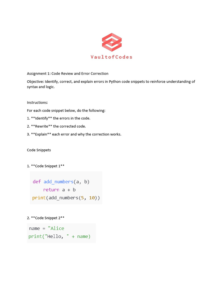 Python Code Review and Error Correction | PDF