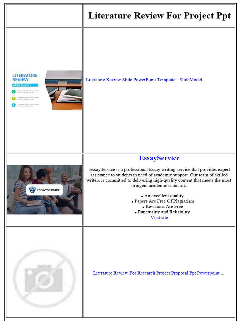 Literature Review for Project Ppt | PDF | Microsoft Power Point | Essays