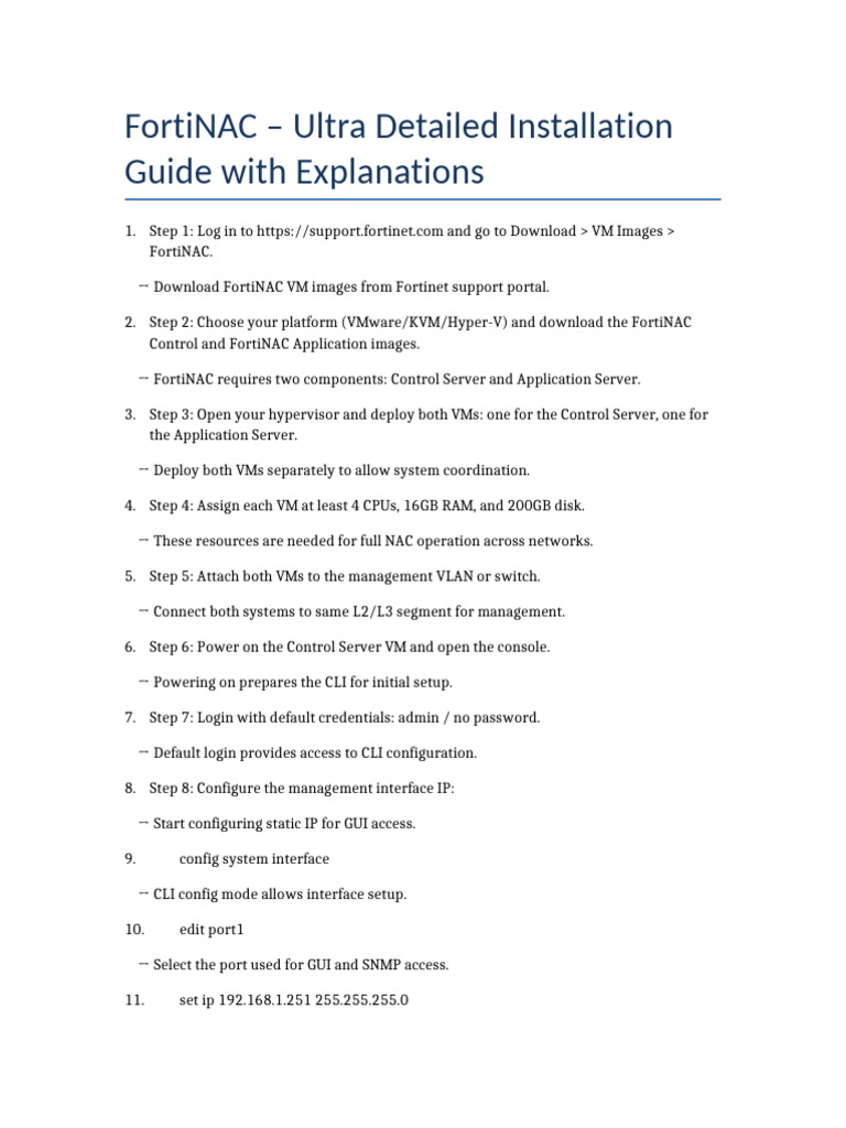 FortiNAC Ultra Detailed Installation Explained | PDF | Virtual Machine ...