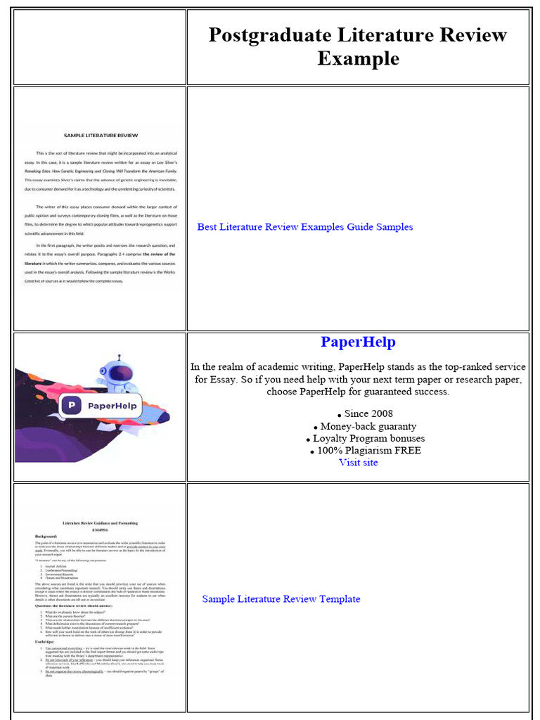 Postgraduate Literature Review Example | PDF | Essays | Thesis