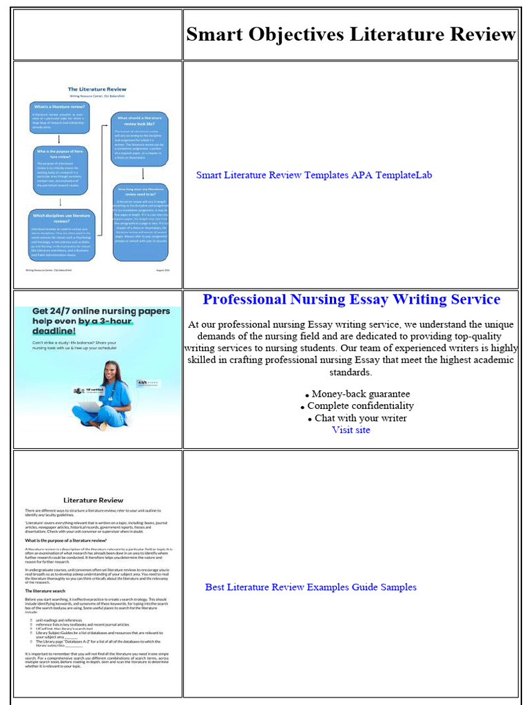 Smart Objectives Literature Review | PDF | Goal | Expert