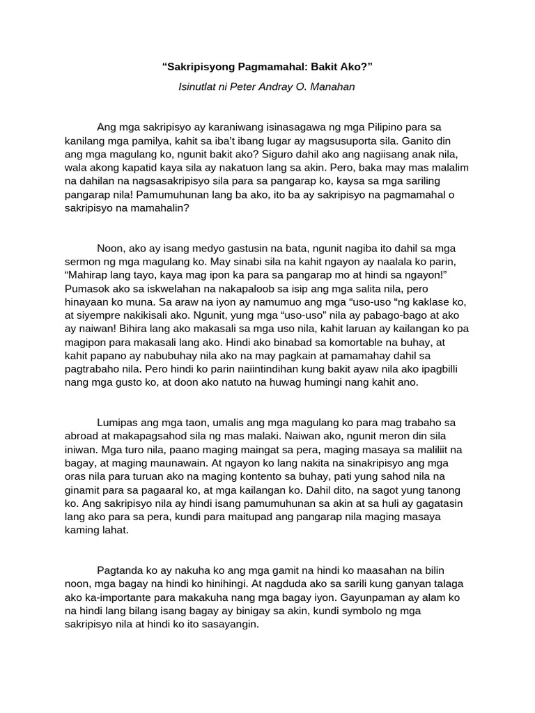 A Simple Essay Made by A Simple Filipino Guy | PDF