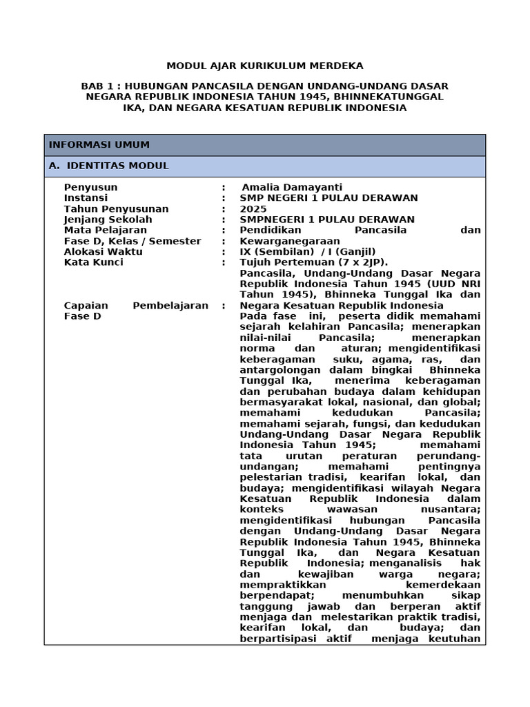 Modul Ajar Kurikulum Merdeka | PDF
