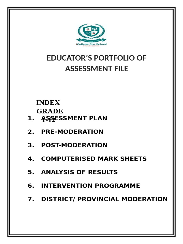 Educator Portfolio Maths) | PDF