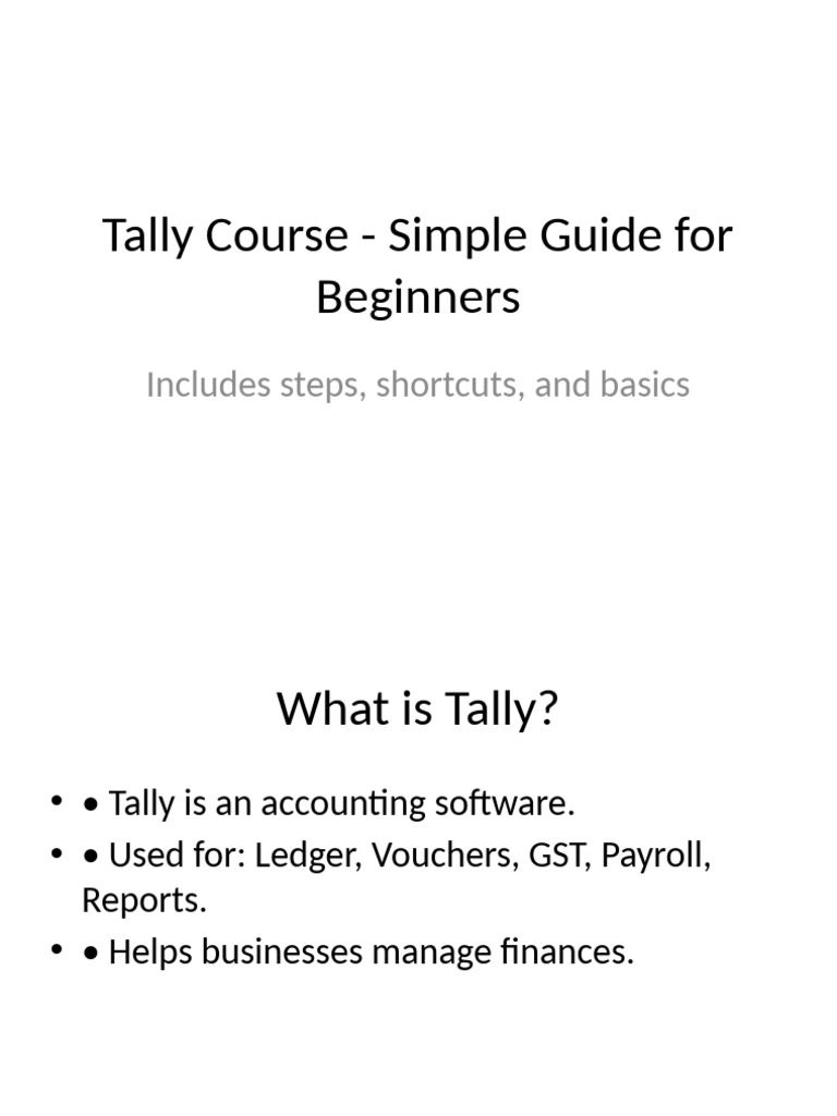 Tally Simple Course Presentation | PDF