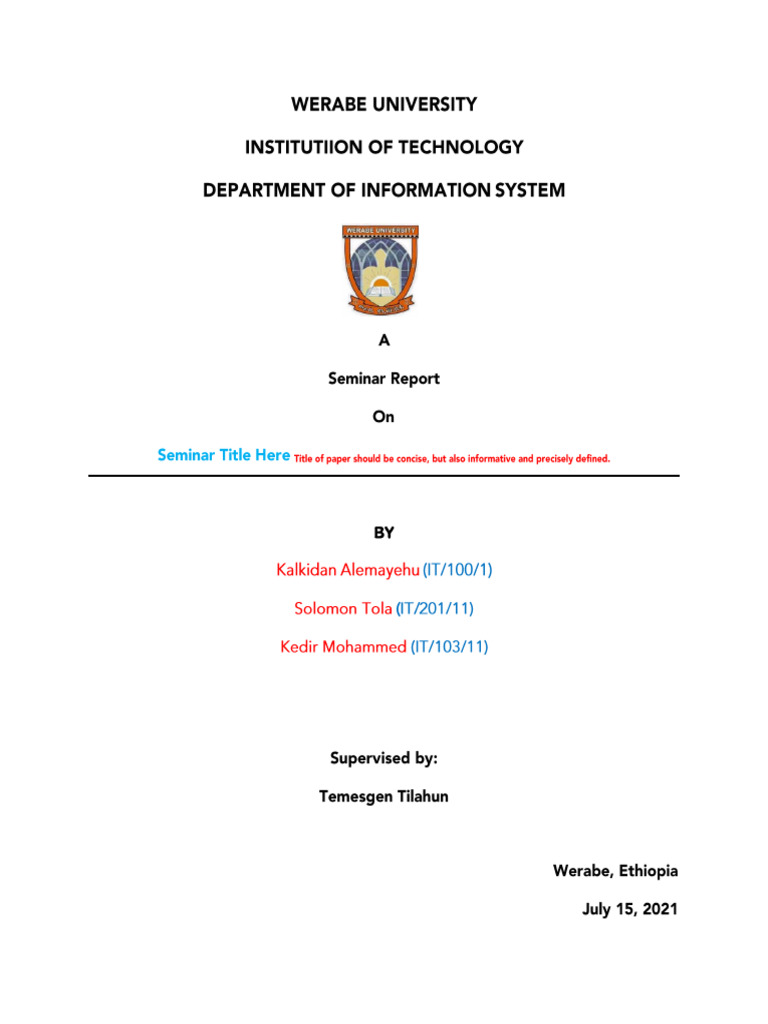 Is - Sample Seminar Paper | PDF