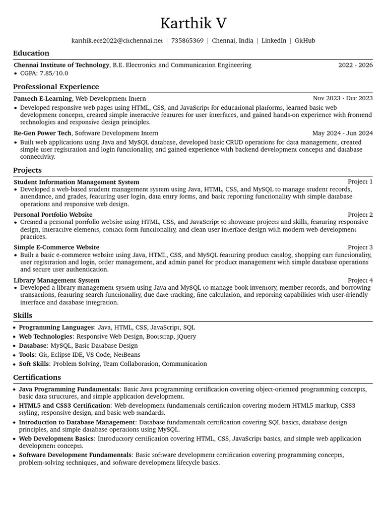 RenderCV EngineeringResumes Theme 1 | PDF | Web Development | World ...