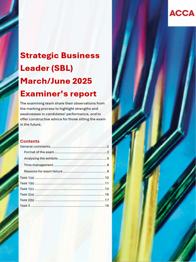 MJ25 SBL Examiner's Report | PDF | Leadership | Risk
