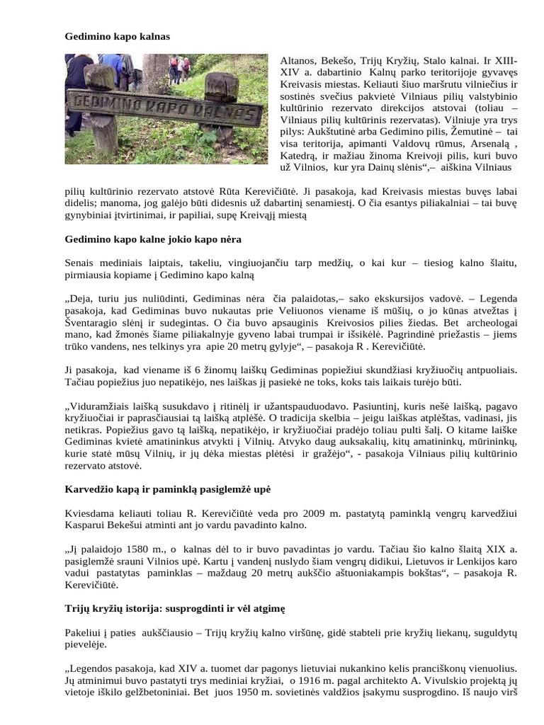 Gedimino Kapo Kalnas | PDF