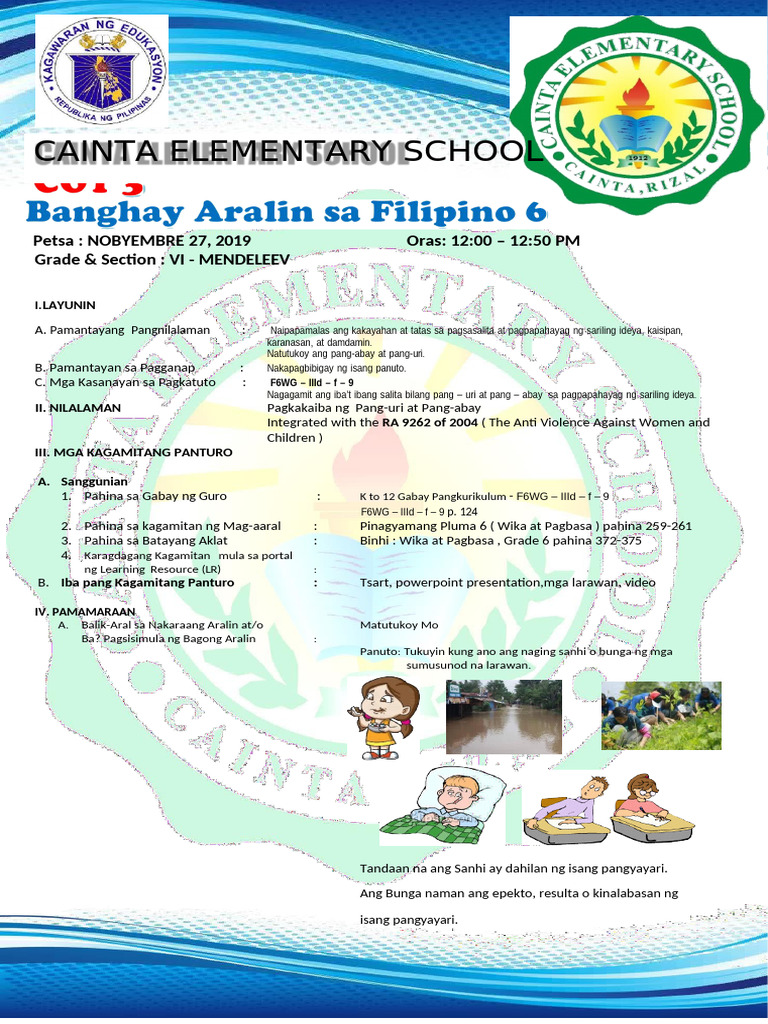 Cot 3 Filipino 6 Q3docxfilename Utf 8x27x27cot 3 Filipino 6 q3 | PDF