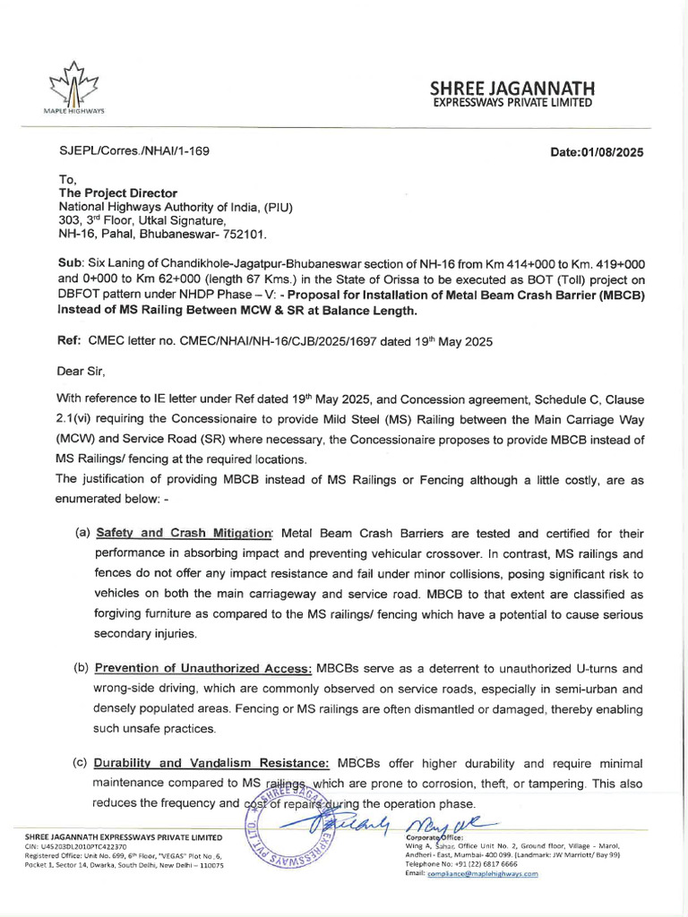 SJEPL - 1 - 169-Proposal of MBCB Instead of Ms Railing | PDF