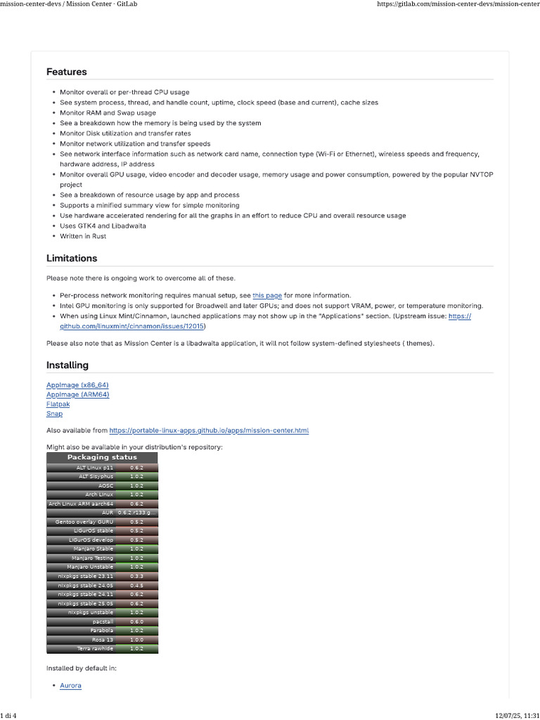 Mission-center-Devs - Mission Center GitLab | PDF | Linguistics | Linux