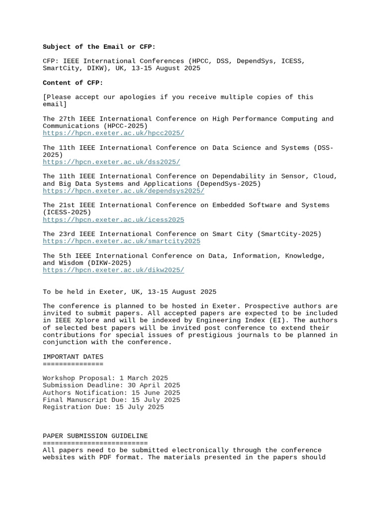 1 CFP of 6 Conferences-2025!01!17 | PDF