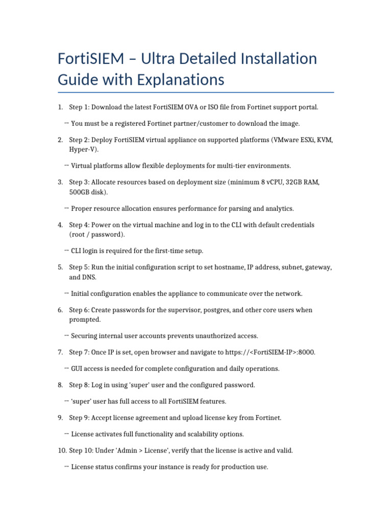 FortiSIEM Ultra Detailed Installation Explained | PDF | Computer Network | Command Line Interface