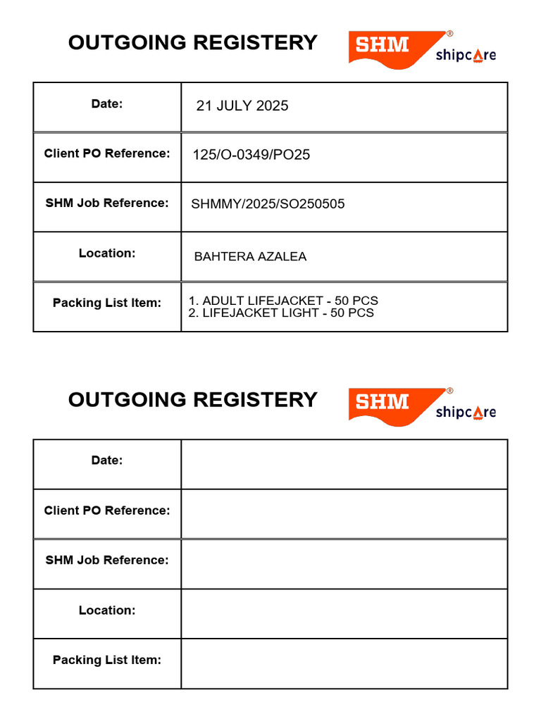 Template For Outgoing Registery Sticker | PDF