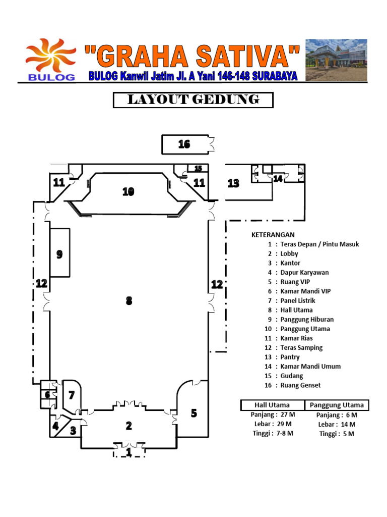Denah Layout Gedung Graha Sativa | PDF