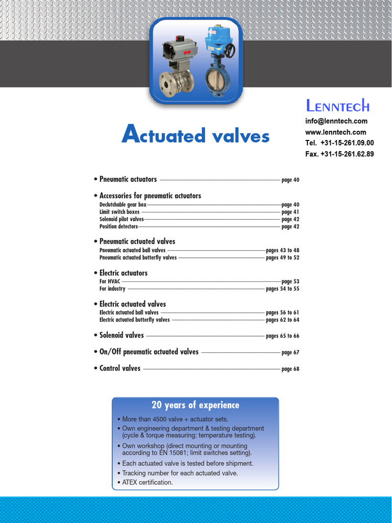 Actuated Valves LL | PDF | Valve | Actuator