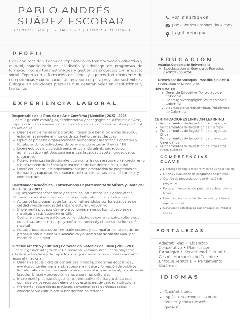 CV Pablo Andrés Suárez Escobar CFLC | PDF