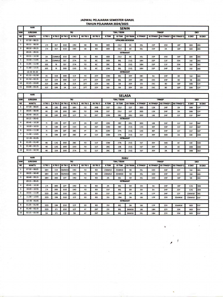 JADWAL KBM 20252026_073336 | PDF