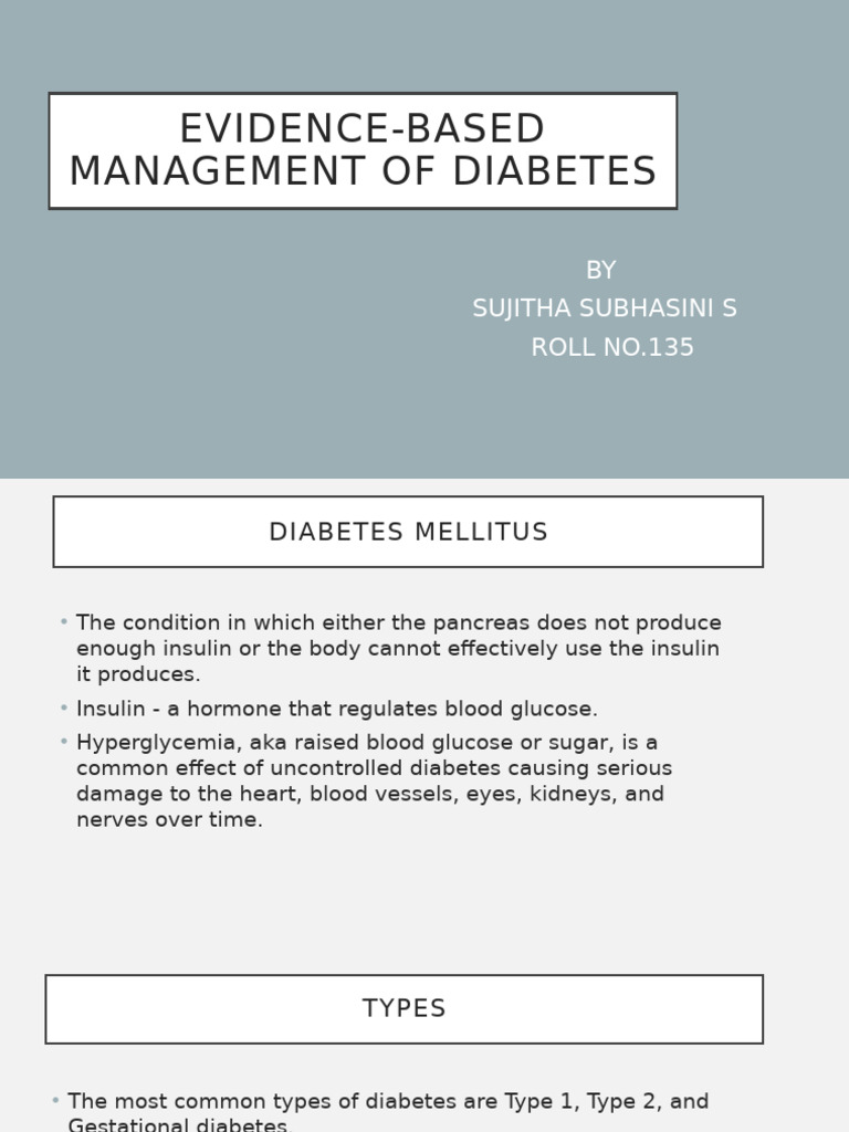 Evidence-Based Diabetes Management | PDF | Diabetes | Hyperglycemia