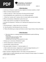 CBSE Class 9 Science Worksheet - Structure of Atom | PDF | Atoms ...