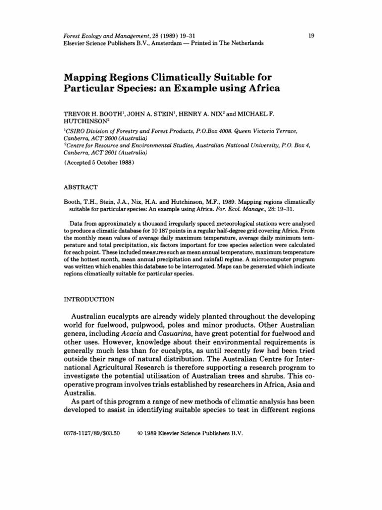 Climatic Mapping for Tree Species in Africa | PDF | Interpolation | Map